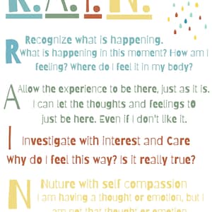 Rain Technique Poster Emotional Regulation School Counselor Therapy ...