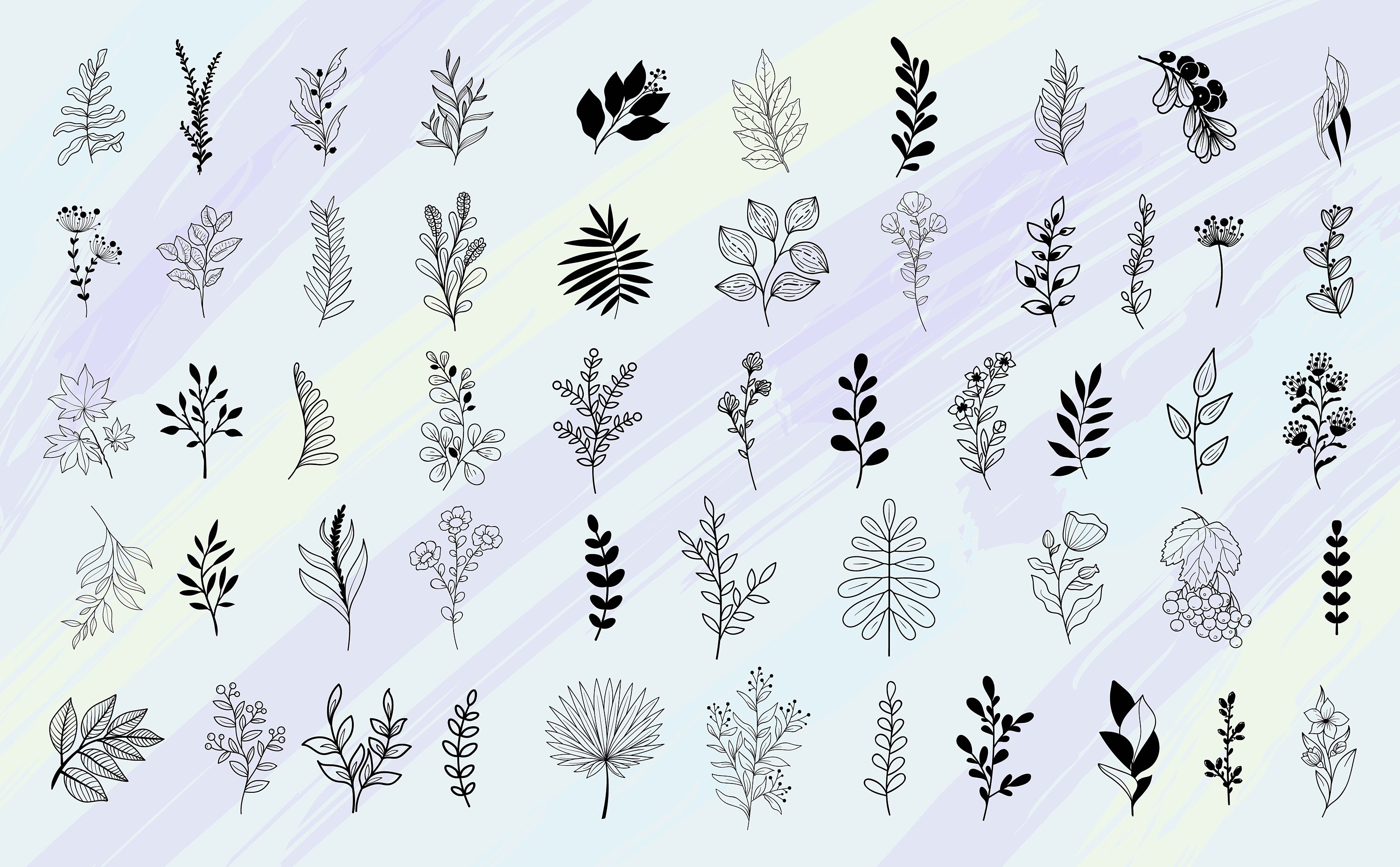 300 Botanical Svg Png Bundle, Flower Svg, Floral Svg, Leaves Svg ...
