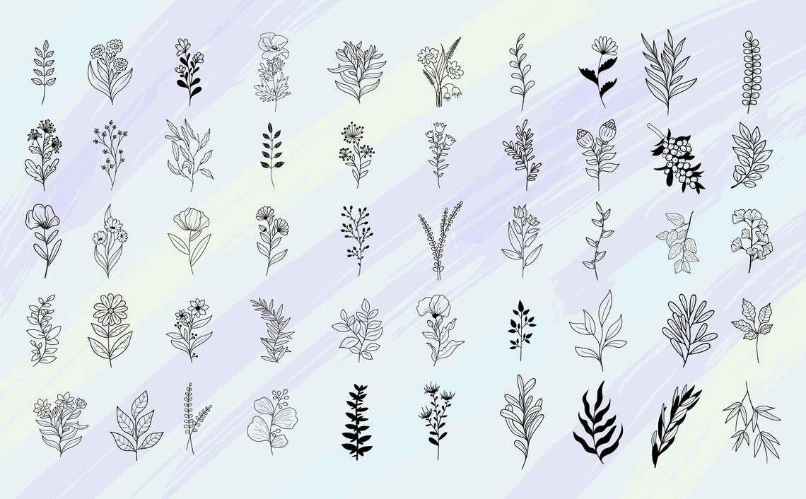 300 Botanical Svg Png Bundle, Flower Svg, Floral Svg, Leaves Svg ...