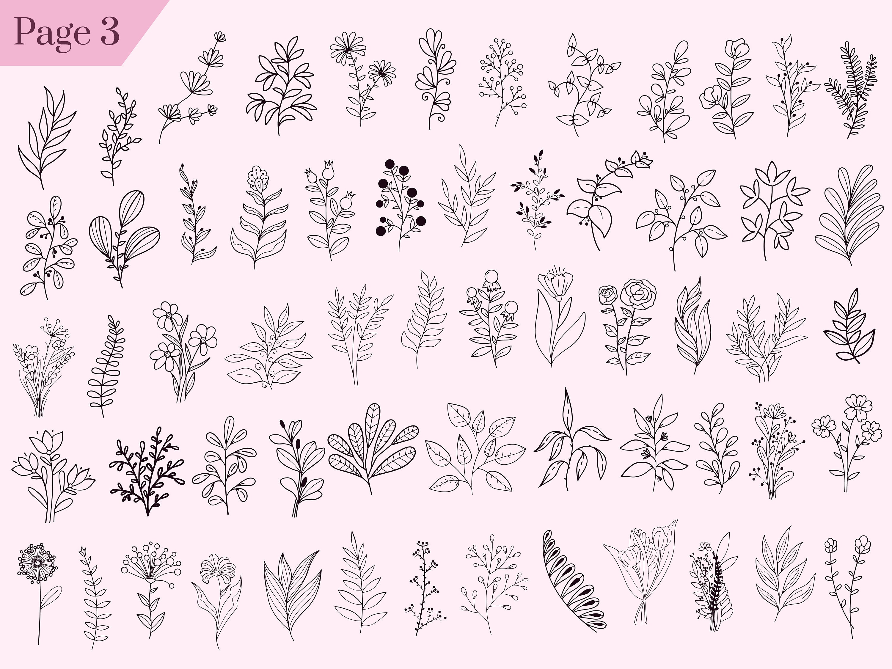 300 Botanical Svg Png Bundle, Flower Svg, Floral Svg, Leaves Svg ...