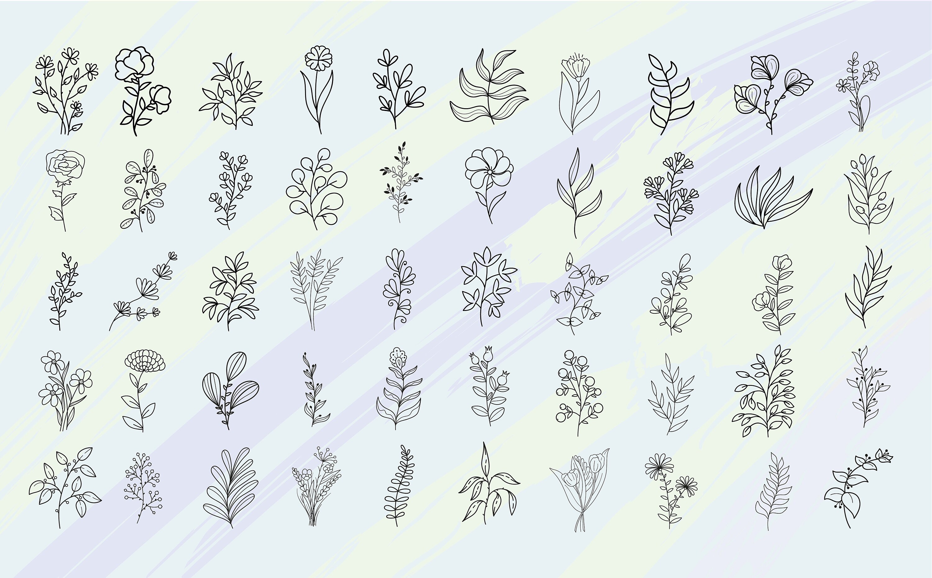 300 Botanical Svg Png Bundle, Flower Svg, Floral Svg, Leaves Svg ...