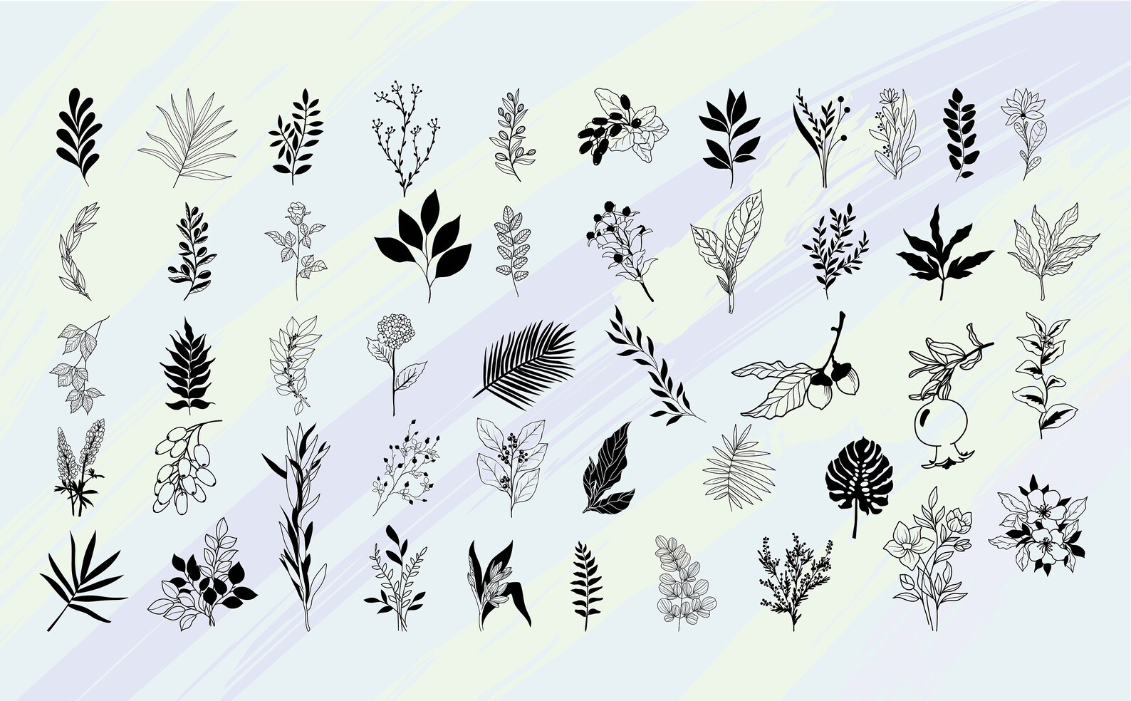 300 Botanical Svg Png Bundle, Flower Svg, Floral Svg, Leaves Svg ...