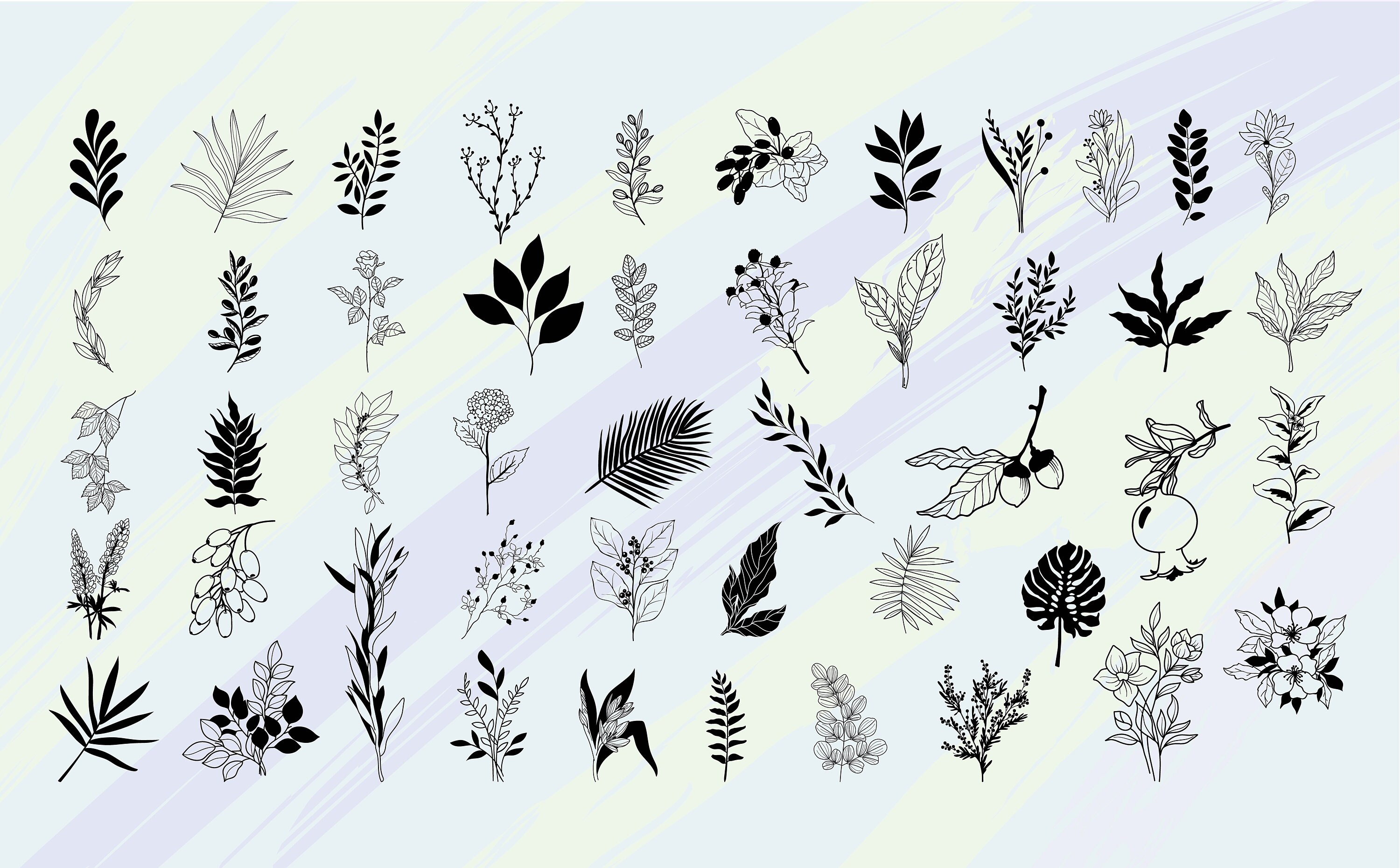 300 Botanical Svg Png Bundle, Flower Svg, Floral Svg, Leaves Svg ...
