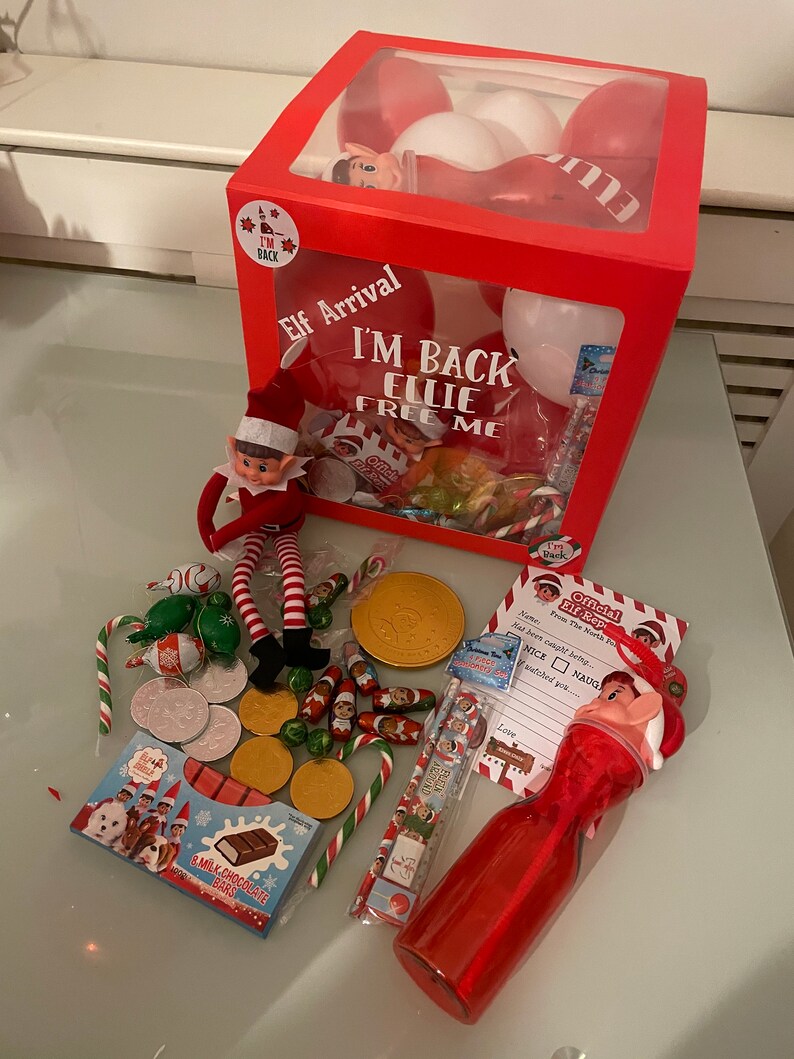 Elf Arrival and Treat Box Personalised With Treats - Etsy