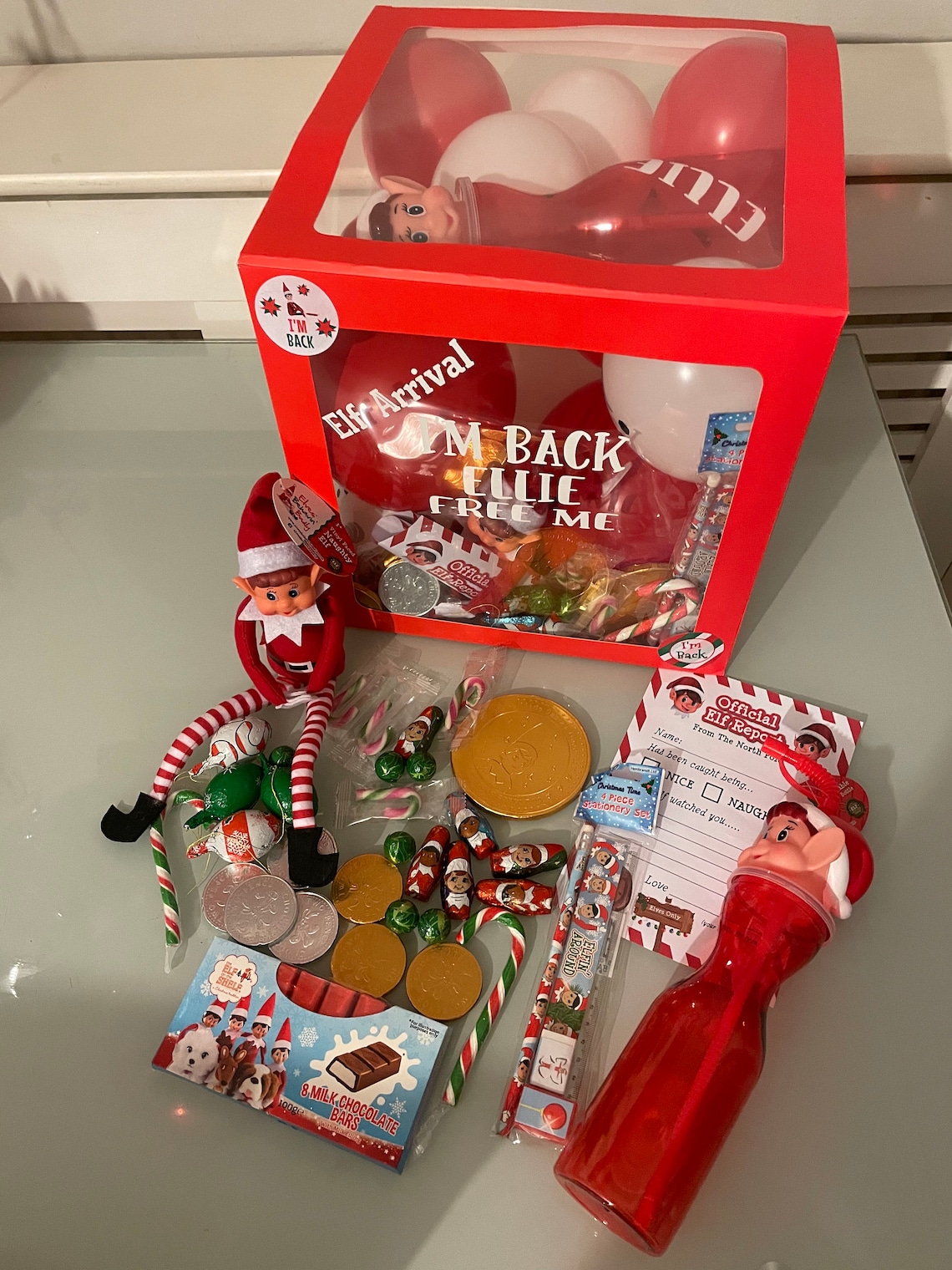 Elf Arrival and Treat Box Personalised With Treats - Etsy