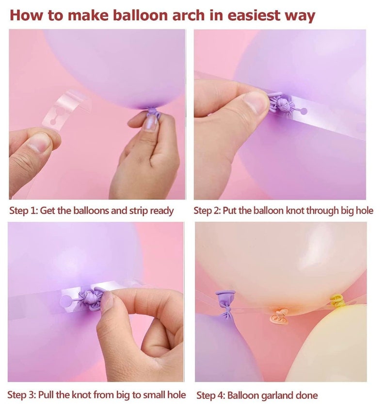 16FT Balloon Arch Decoration Strip, Reusable Plastic Strips for Party ...