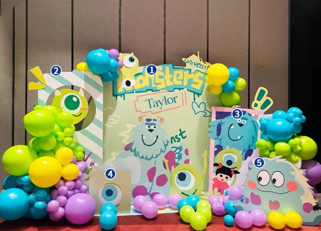 Monsters Inc Themed Birthday Backdrop, Monsters Cutouts, Monsters Inc ...