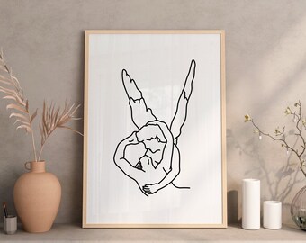Psyche Revived by Cupid's Kiss Line Work Illustration - Etsy