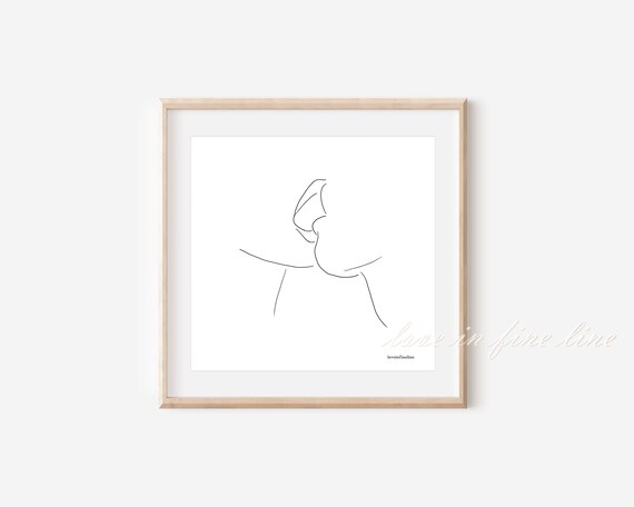 Abstract Kiss Line Art Modern Line Art Kiss Illustration - Etsy