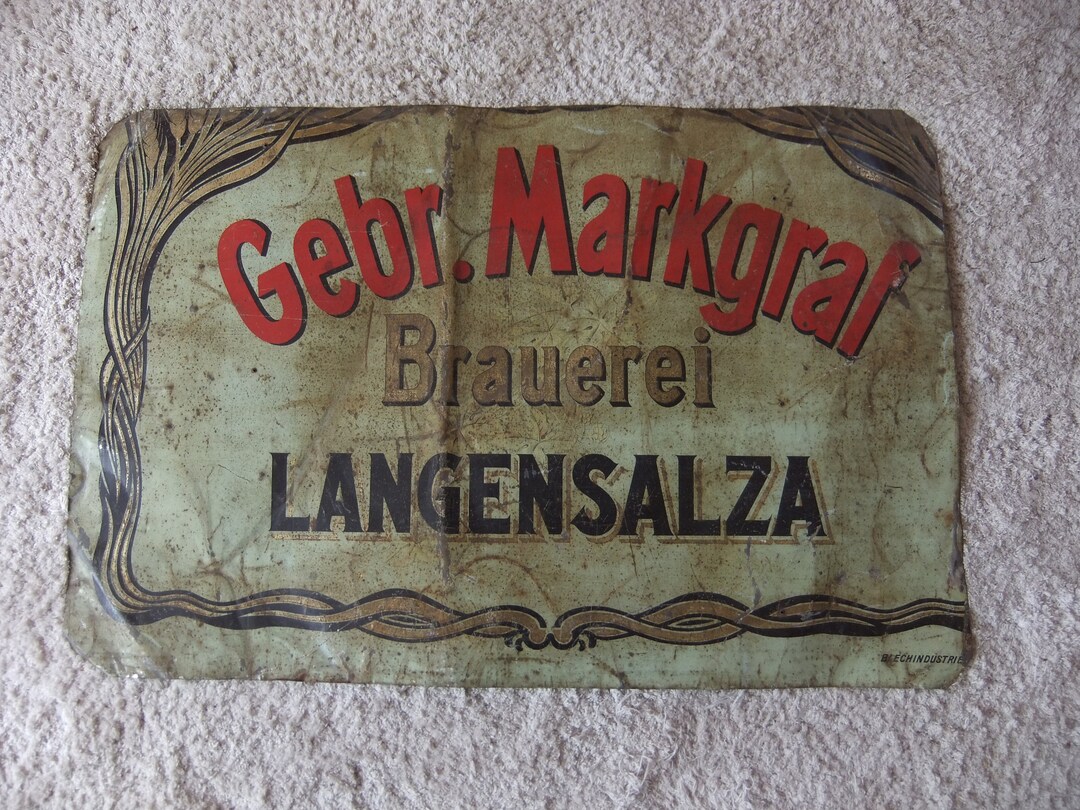 Old Brewery Metal Sign Gebr. Markgraf Langensalza Metal Industry ...