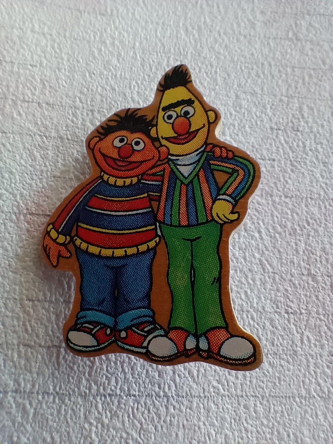 Pin for Children SESAME STREET ERNIE and BERT Made of Wood TV Series ...