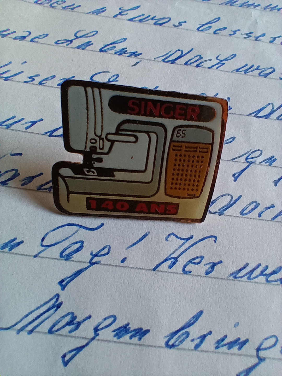 Lapel Pin SINGER Sewing Machines Anniversary 90s Vintage Promotional ...