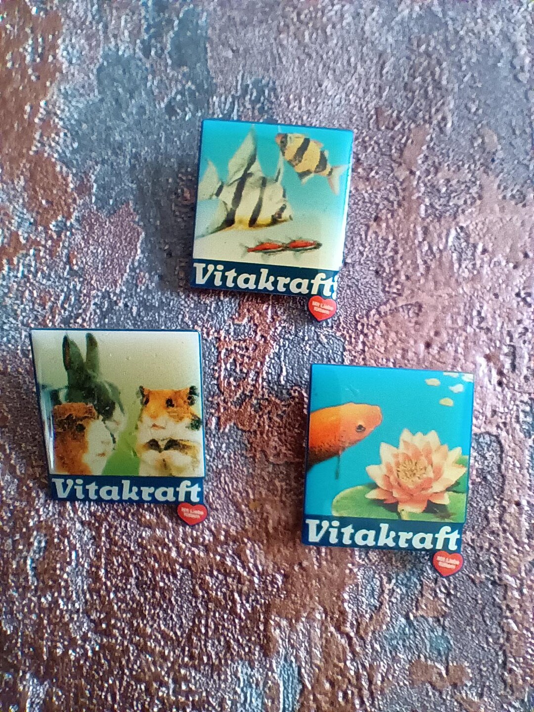 Lapel Pins Set of 3 ANIMAL FOOD VITAKTAFT Promotional Items Collectors ...