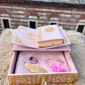 Luxury Quran Islamic Gift Wooden Box, Ramadan Gift Set for Muslim ...