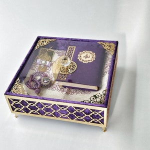 Personalized Luxury Velvet Box Set, Quran Prayer Mat Islamic Gift Set ...