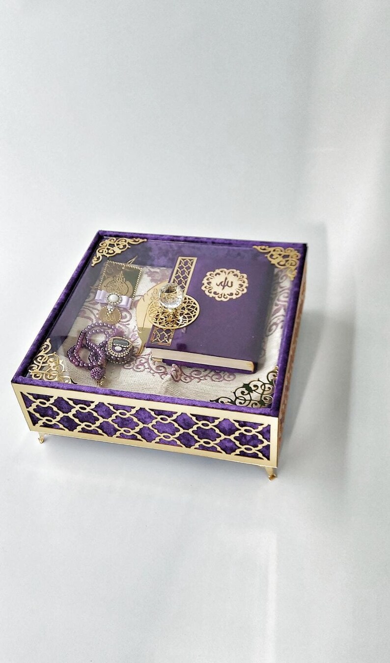 Personalized Luxury Velvet Box Set, Quran Prayer Mat Islamic Gift Set ...