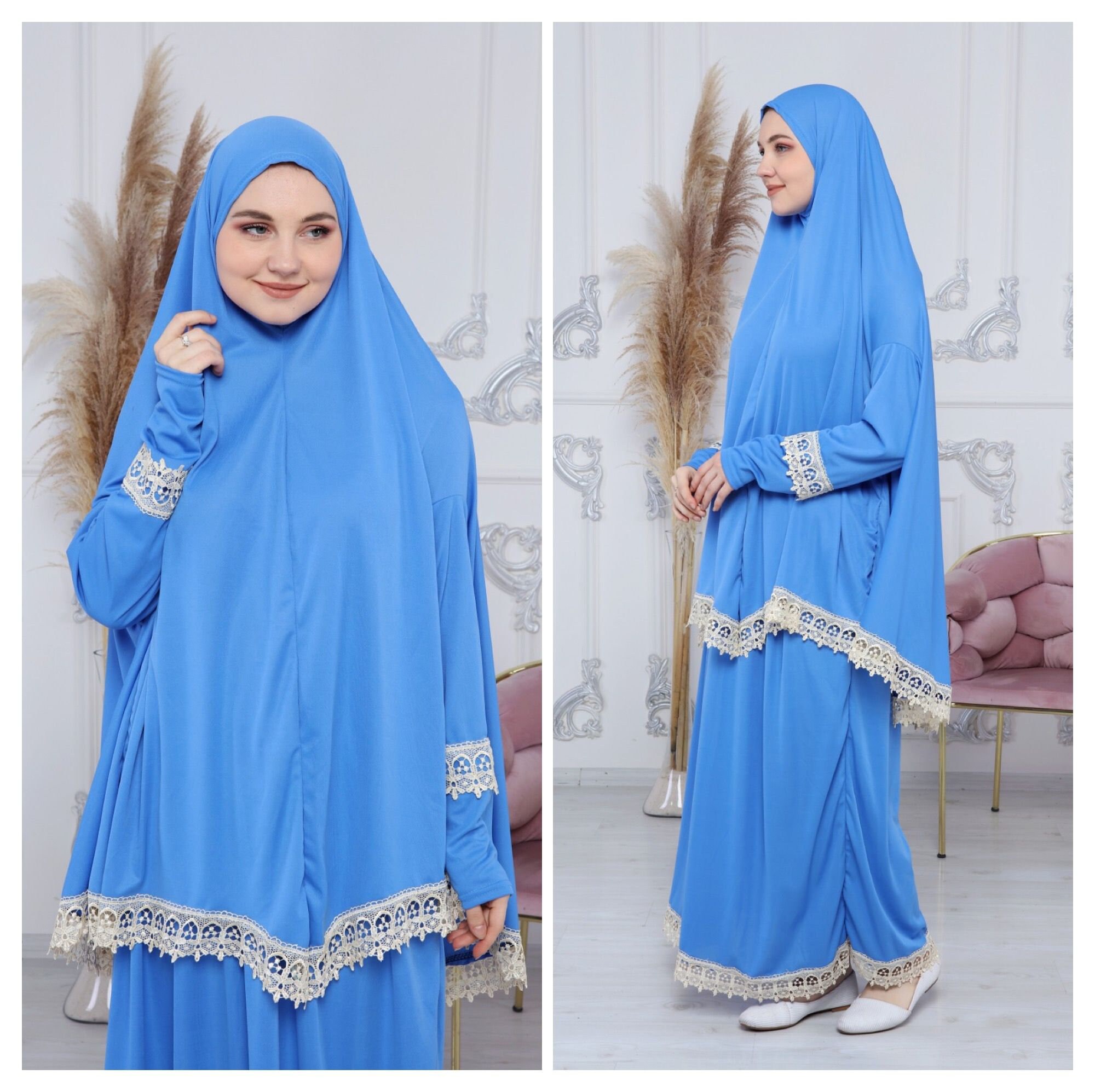 Pink Muslim Women Prayer Dress, Islam Prayer Dress, Ramadan Dress ...