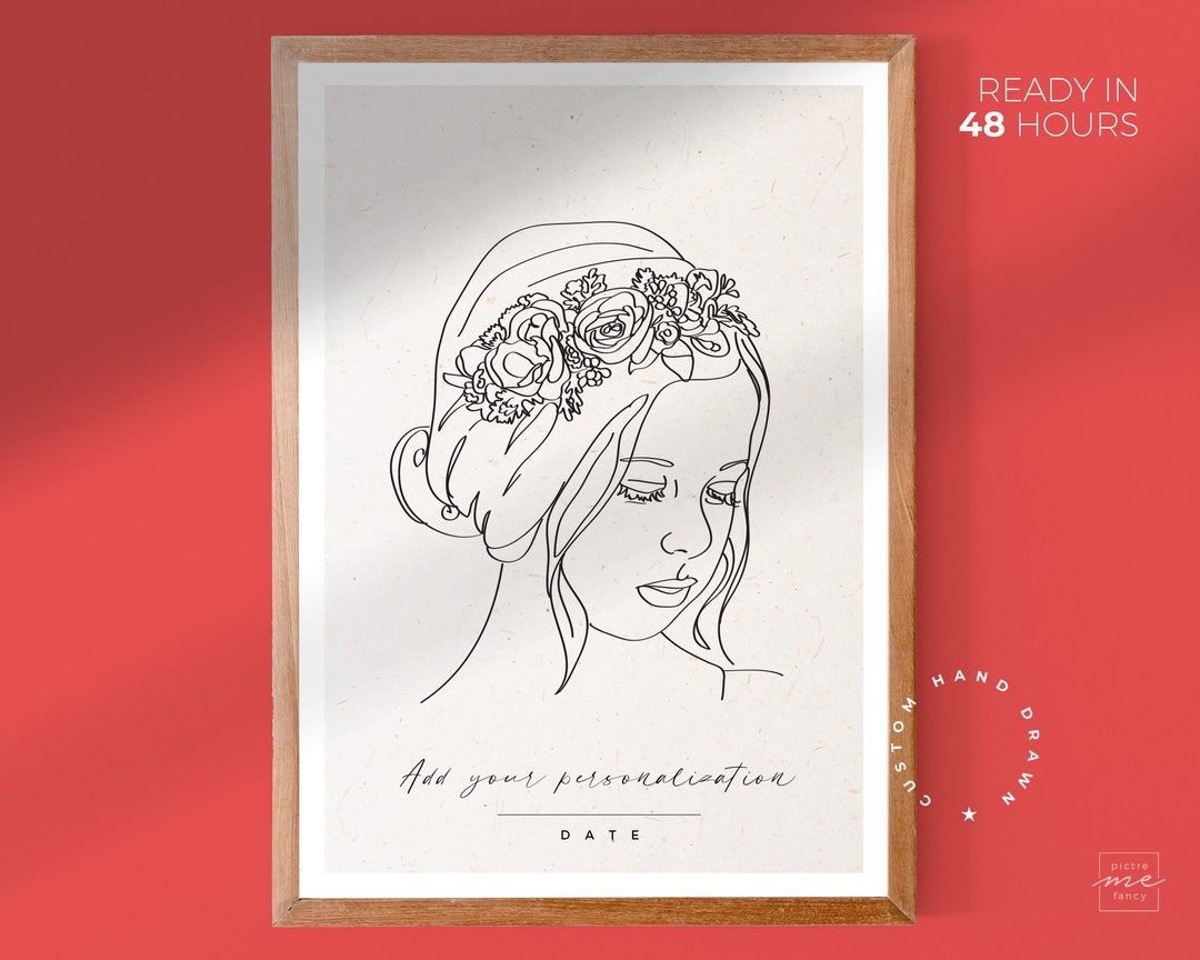 Custom Line Drawing, Minimalist Line Art, Gift for Her, Family Portrait ...