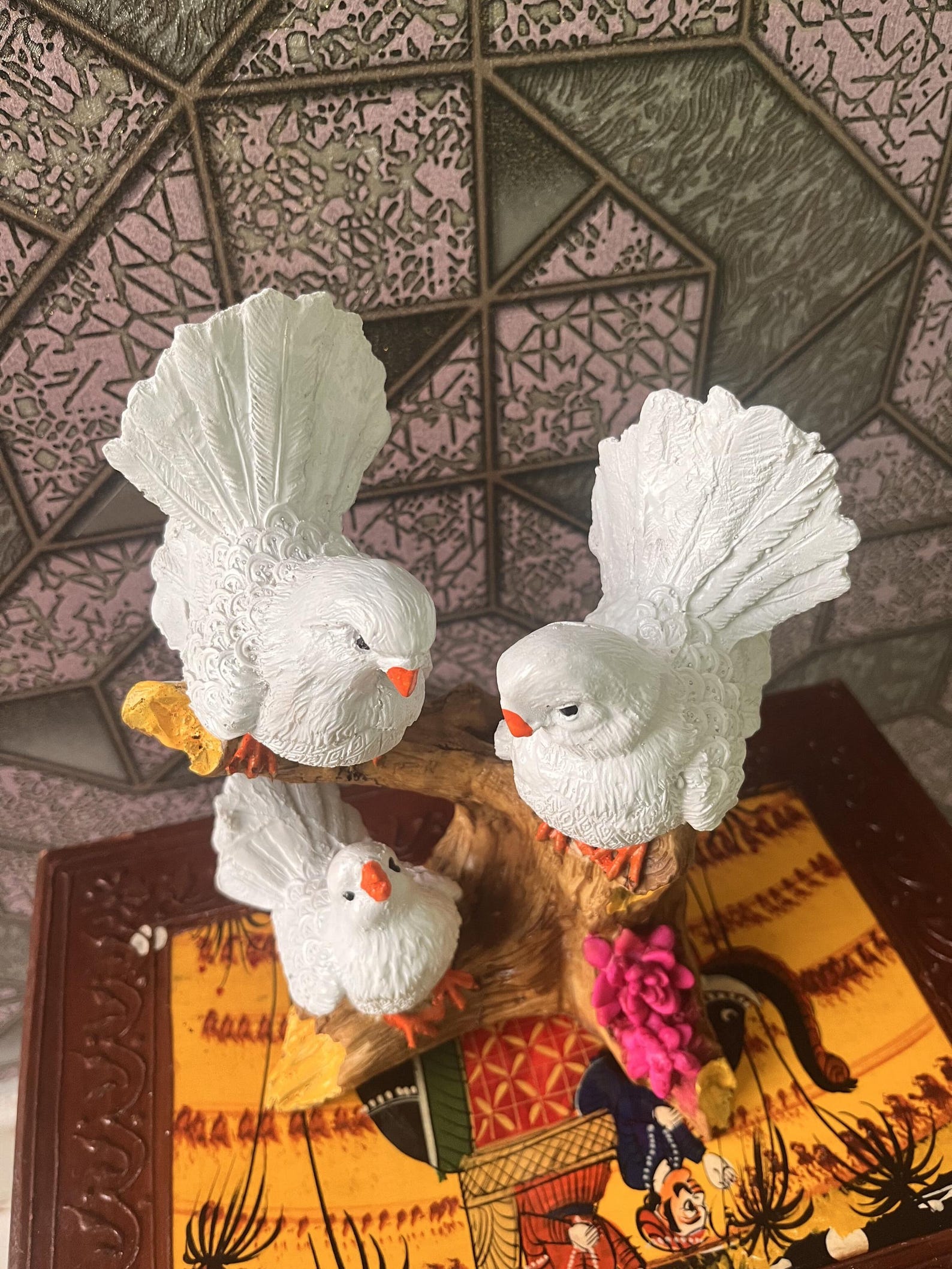 Three Birds on Stem | Table Decor Birds Set | Handicraft Birds | Birds ...