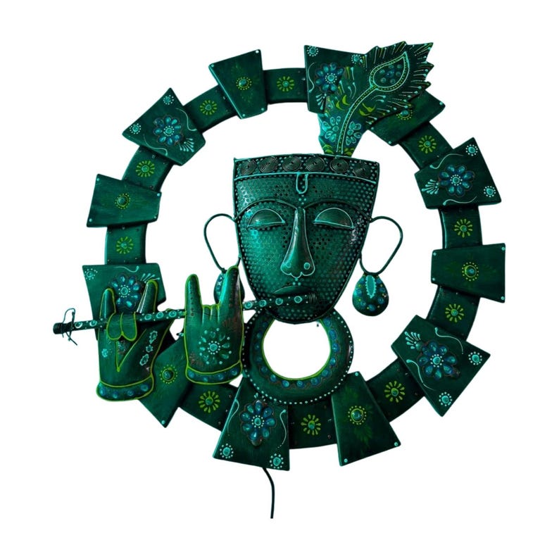 Copper Krishna With Led Light Metal Krishna Sculpture Handicraft ...