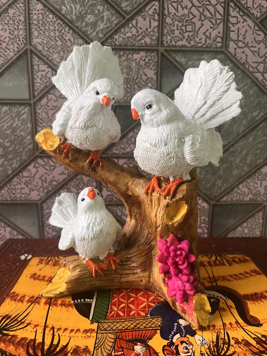 Three Birds on Stem | Table Decor Birds Set | Handicraft Birds | Birds ...
