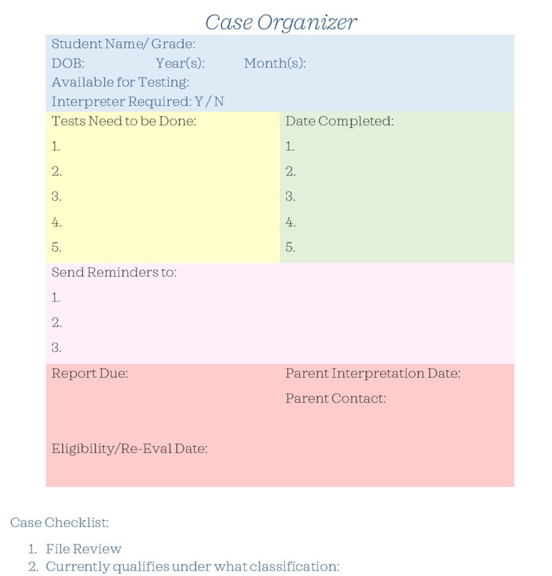 School Psychologist- File Organizer - Etsy