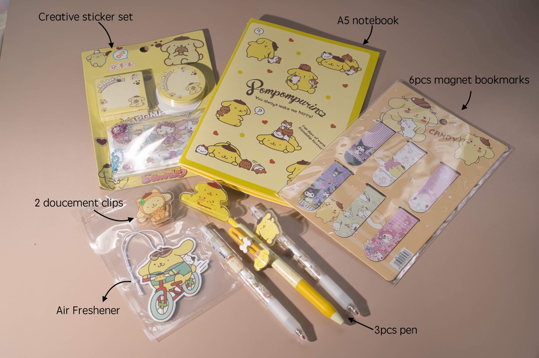 Sanrio POMPOMPURIN Stationary Bundle Gift Set With Bookmarks Sanrio ...