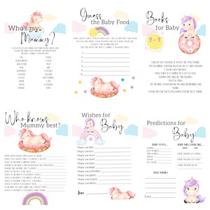 12 Unicorn Themed Baby Shower Games, Digital Download - Etsy
