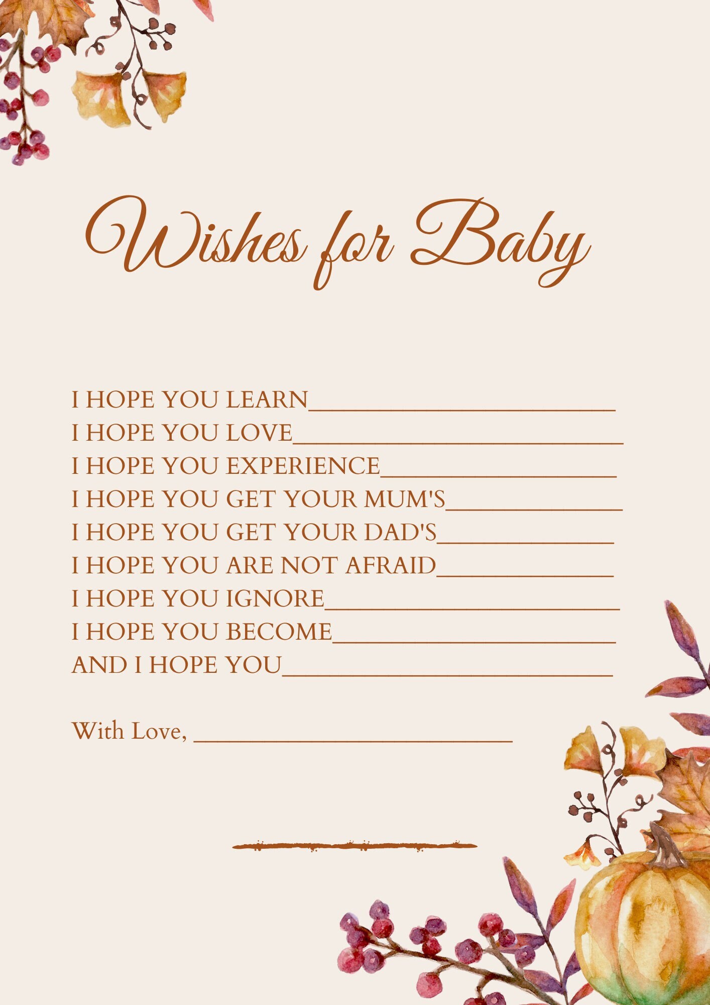 12 Printable Baby Shower Games, Fall Theme, Autumn Theme, Little ...