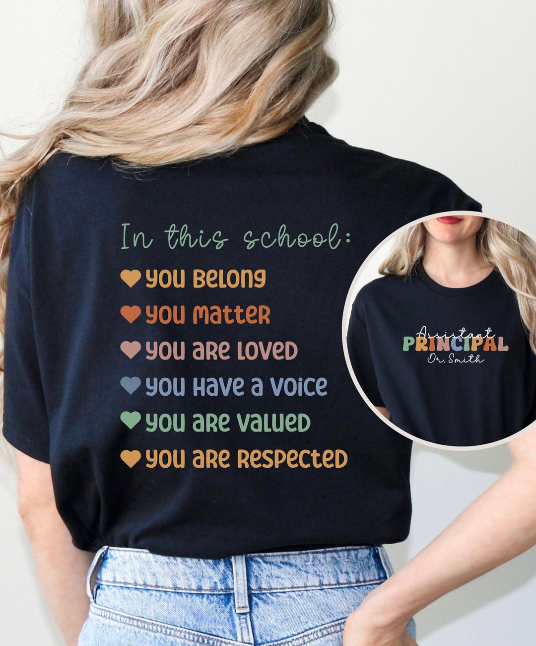 Personalized School Assistant Principal T-shirt, Back to School Team ...