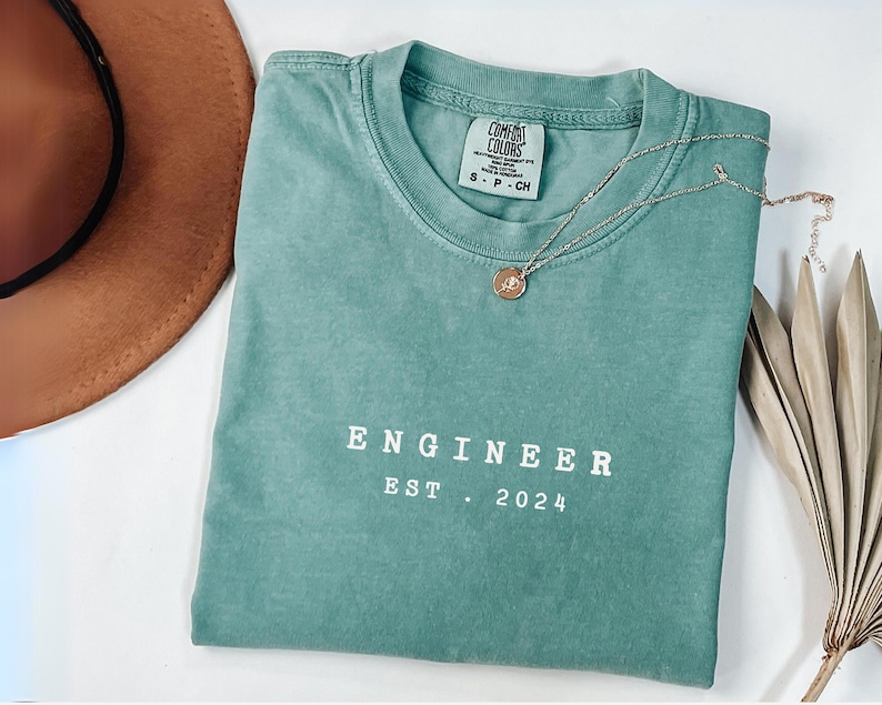 Custom Engineer Unisex Comfort Colors Shirt With EST Year, Engineer ...