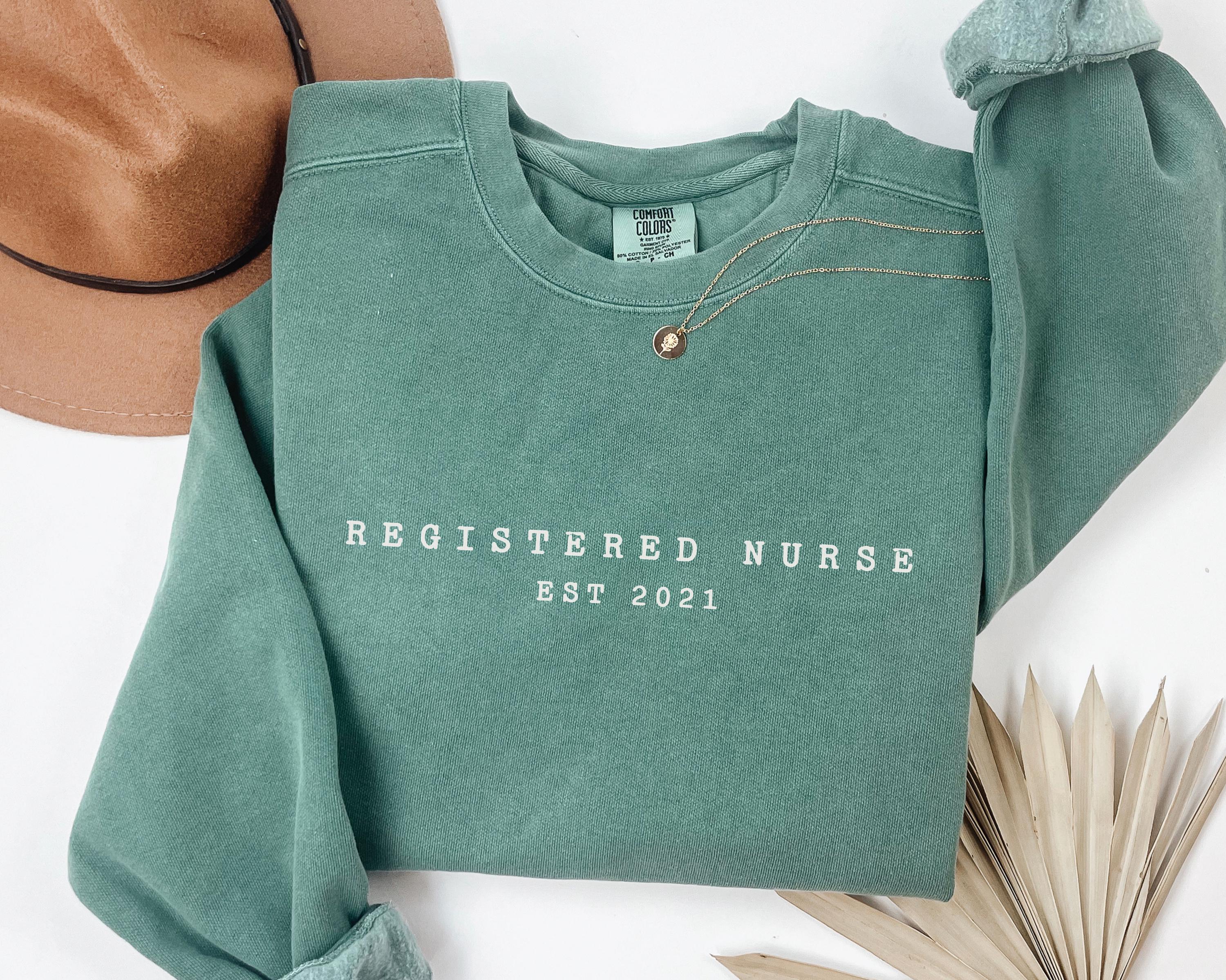 Custom Nurse Comfort Colors® Sweatshirt With EST Year, Personalized ...