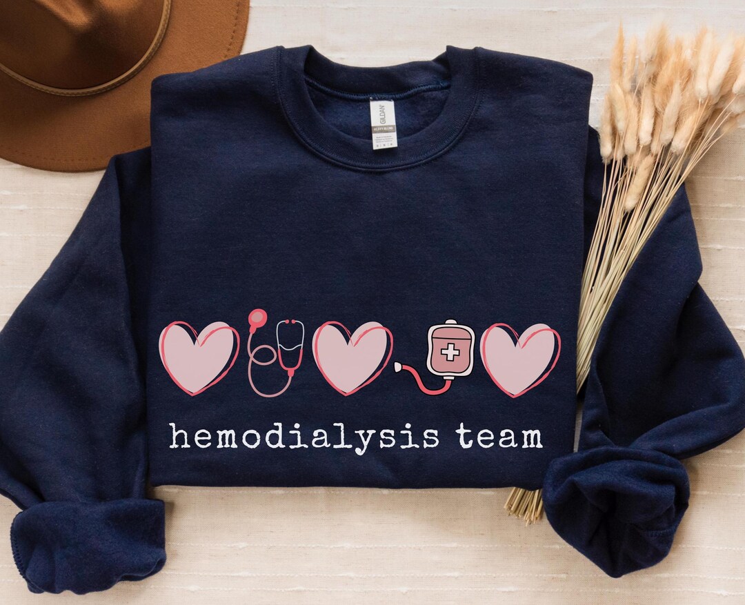 Nephrology Team Hemodialysis Nurse Hearts Valentines Day Sweatshirt ...