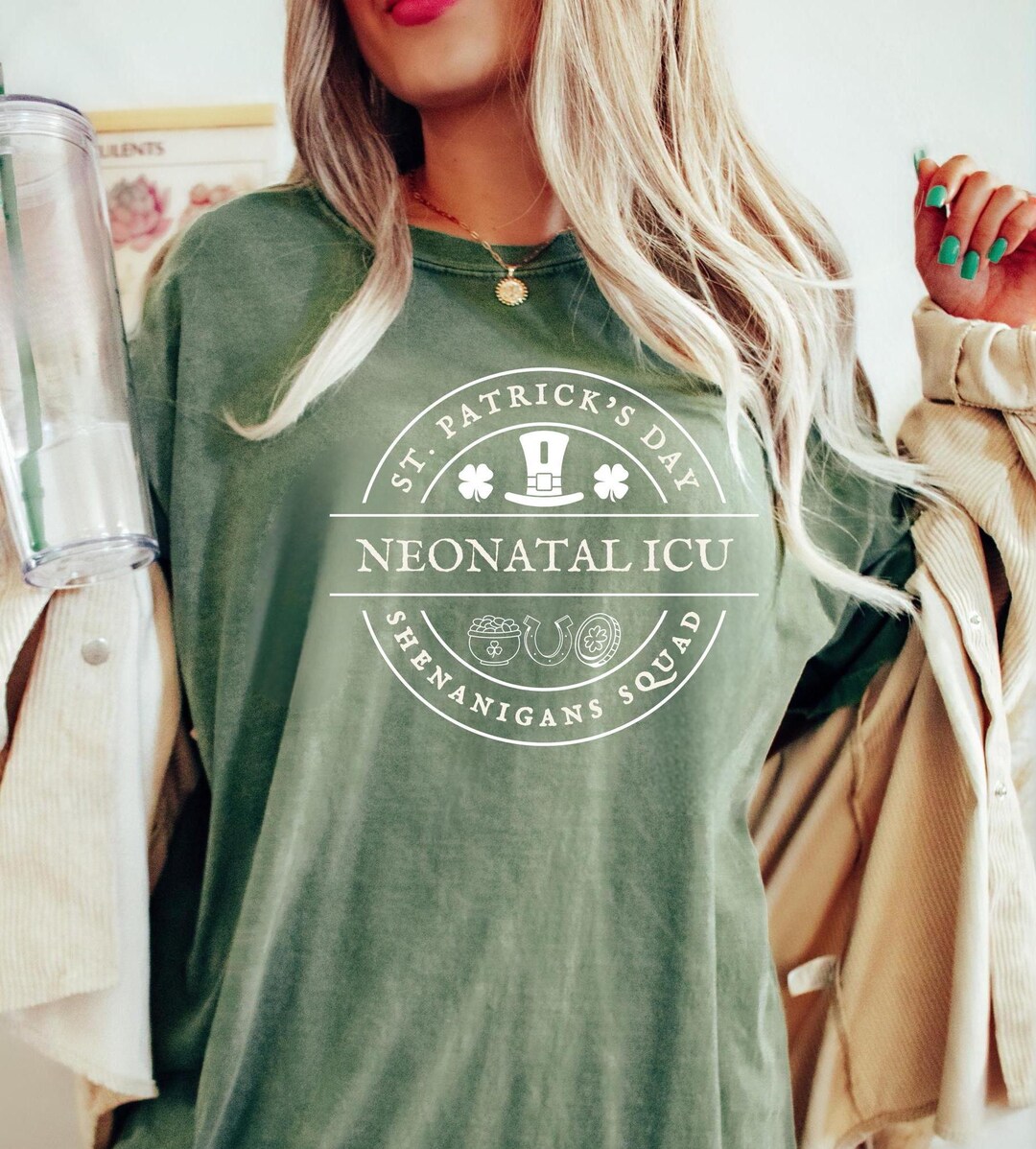 Comfort Colors® Neonatal ICU Shenanigans Squad St. Patrick's Day Unisex ...