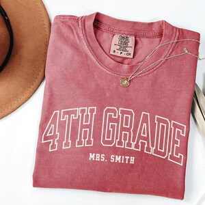 Personalized Comfort Colors® Fourth Grade Teacher Shirt, Custom 4th ...