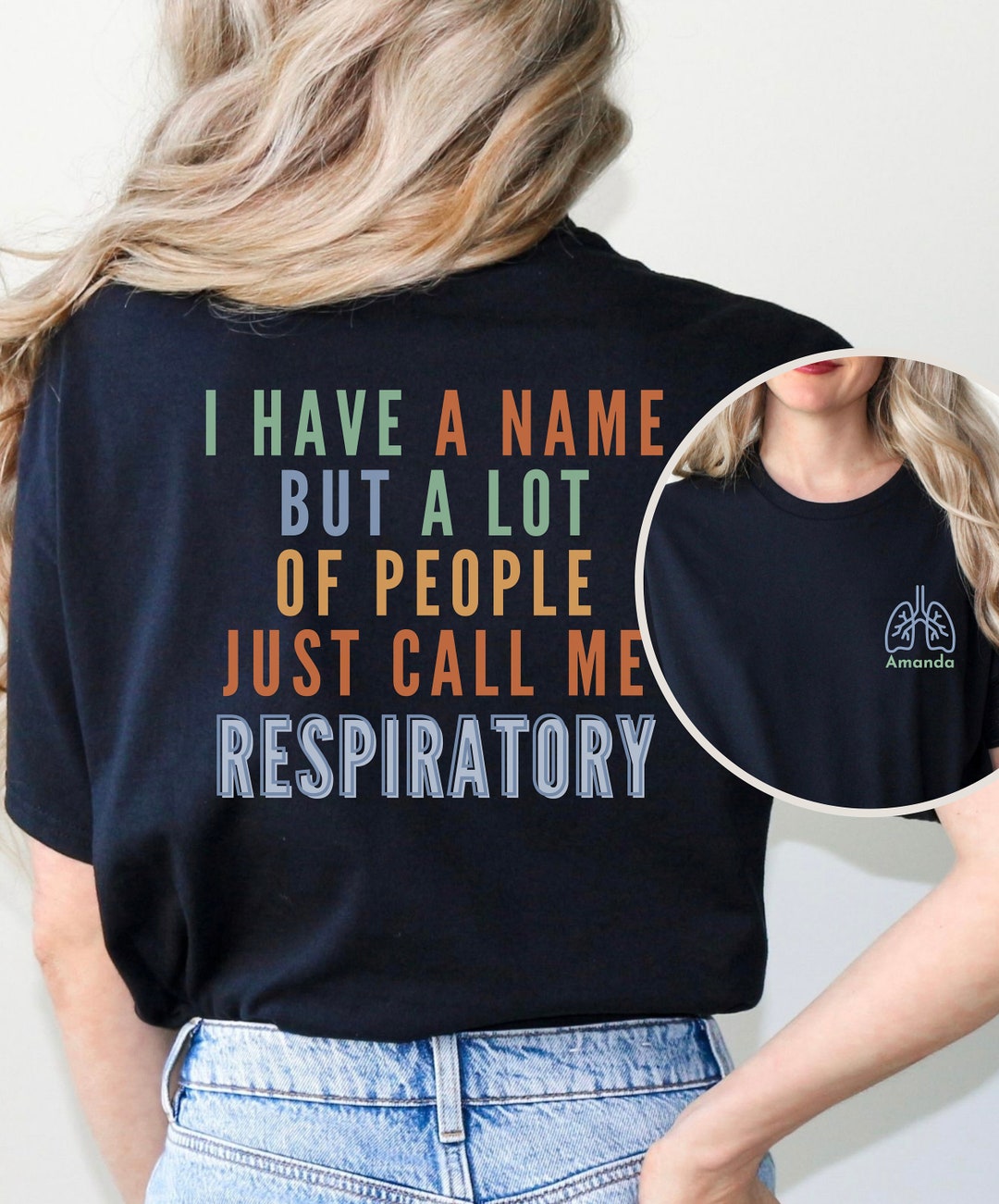RT Shirt for Work Personalized, Custom Lung Therapist Tee, Respiratory ...