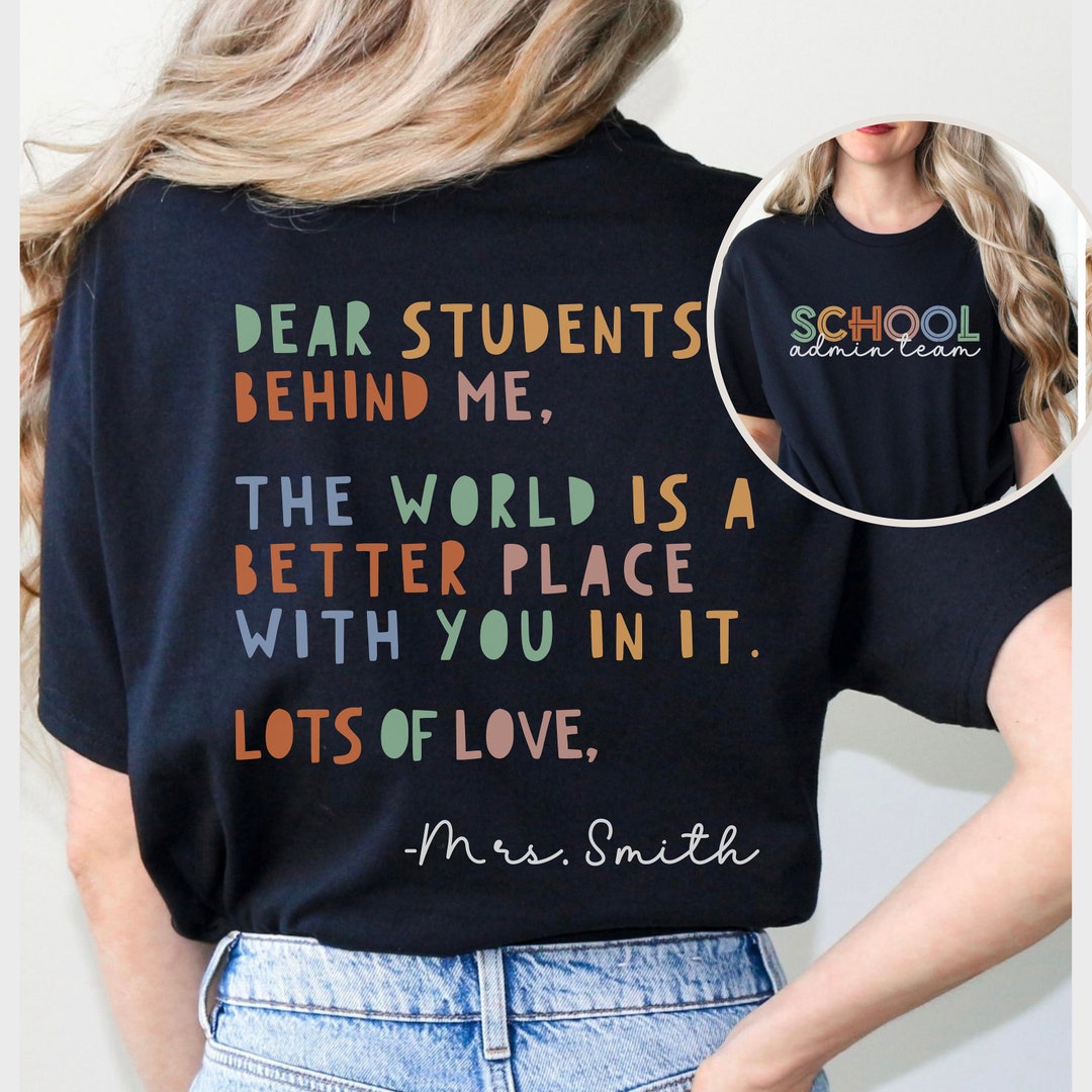 Personalized School Staff Gift Tshirt, Admin Dream Team Tee, Custom School Admin Team Last Day ...