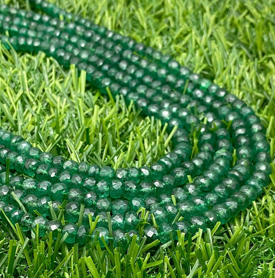 Natural Emerald Faceted Strings Beads for Making Jewelry, Green Emerald ...