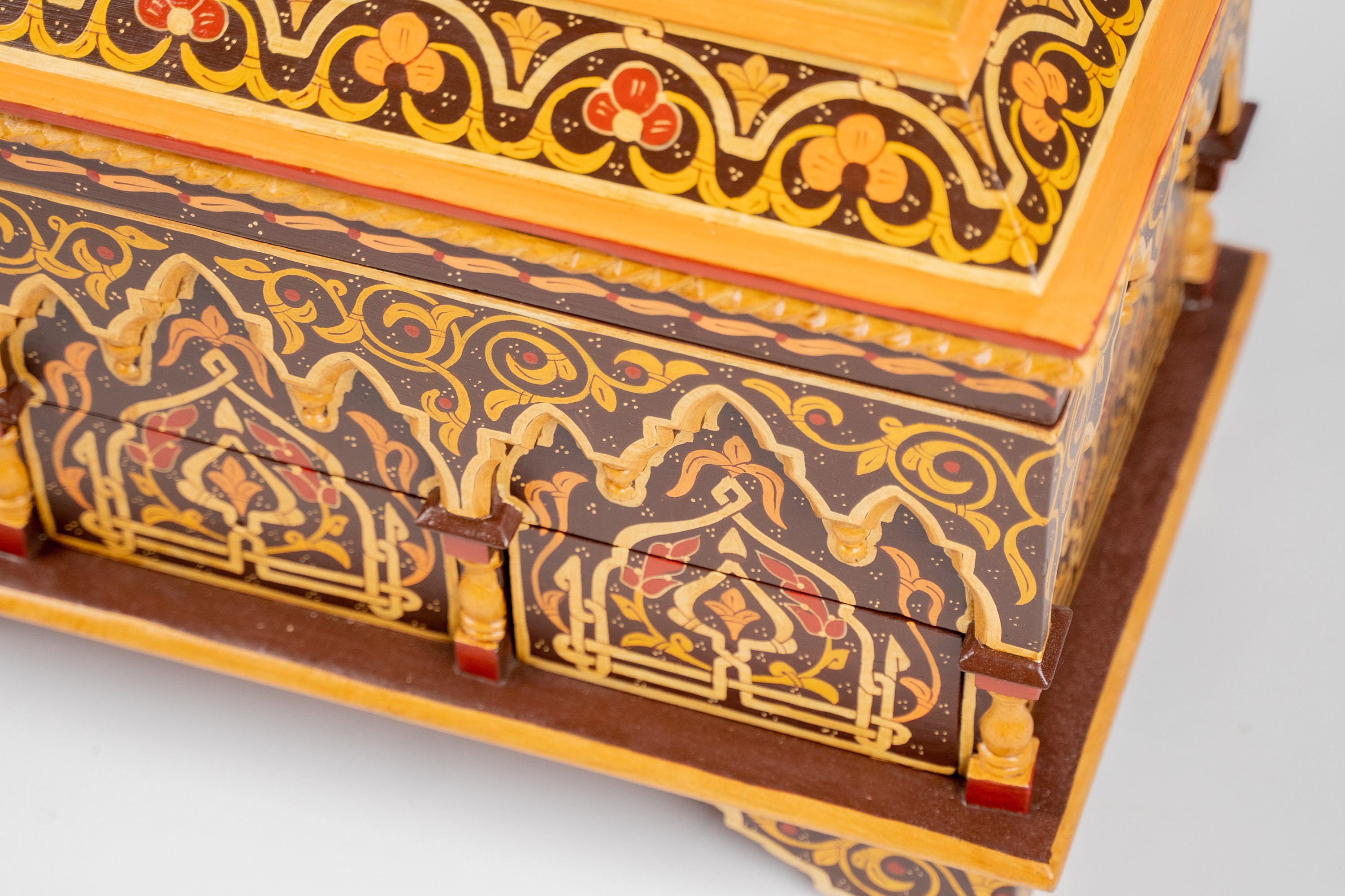 Moroccan Wooden Box- Hand Painted Chest- Arabic Wooden Chest - Etsy
