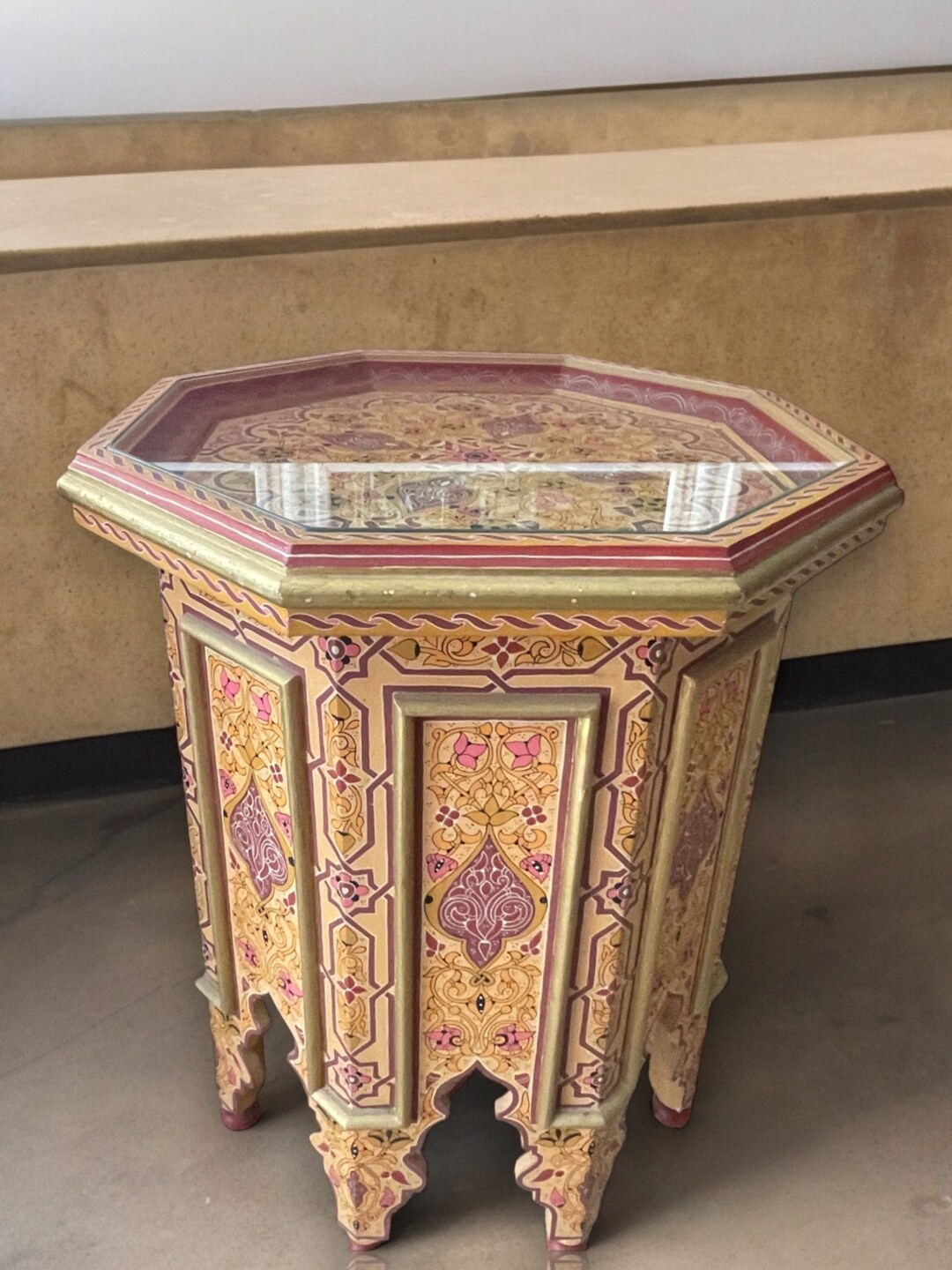 Wooden Side Table Hand Painted Tea Table Moroccan Coffee Table - Etsy