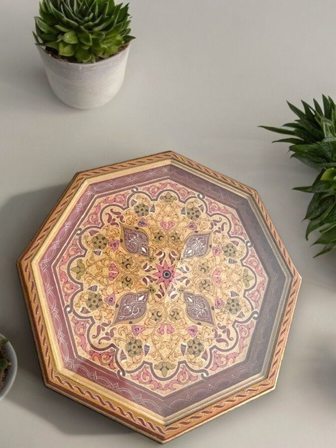 Wooden Side Table Hand Painted Tea Table Moroccan Coffee Table - Etsy