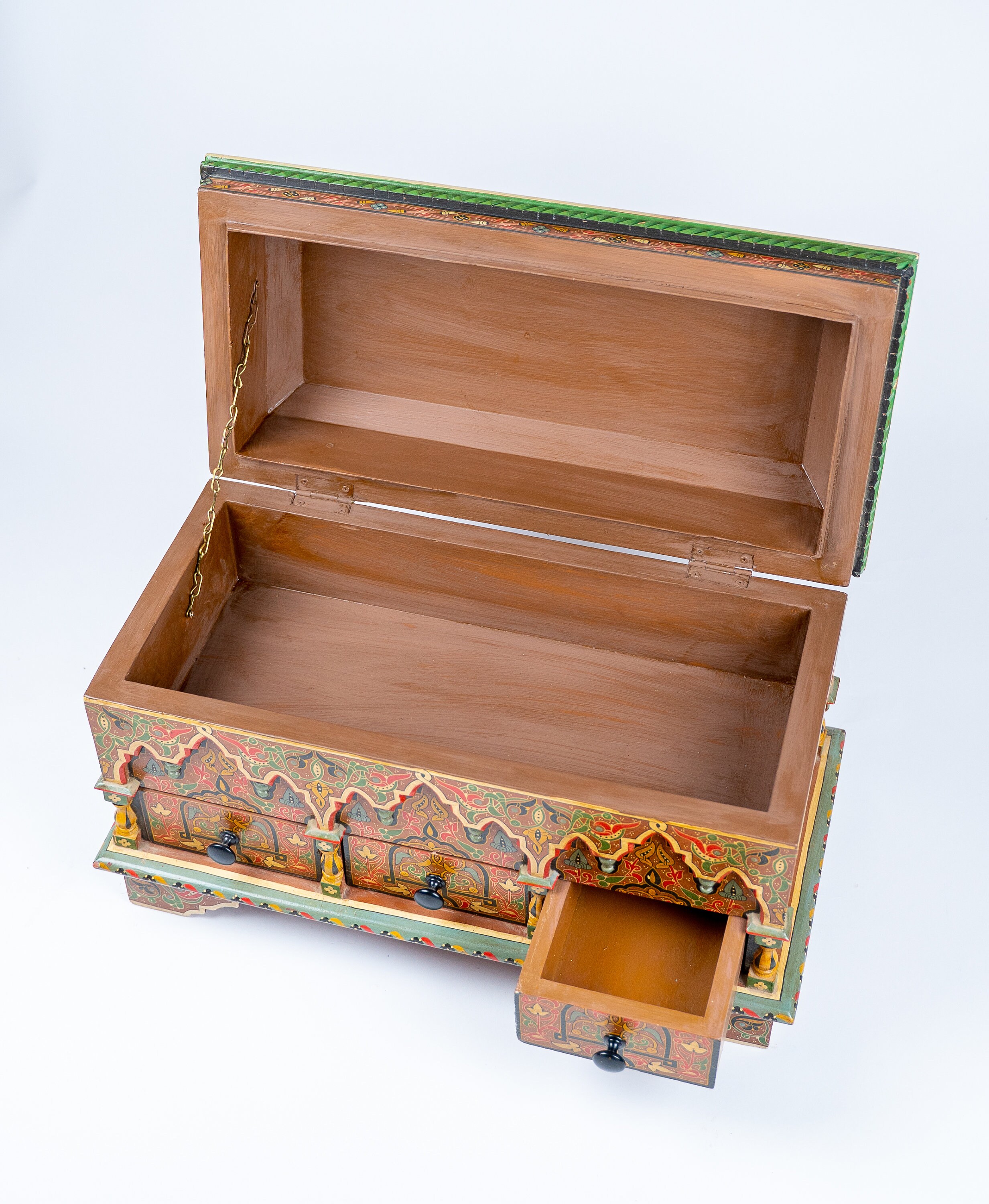 Moroccan Wooden Box Hand Painted Chest Arabic Wooden Chest - Etsy
