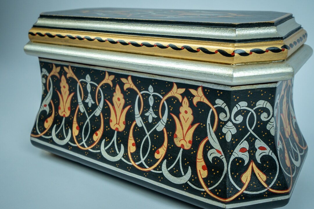 Moroccan Wooden Box- Hand Painted Chest- Arabic Wooden Chest - Etsy