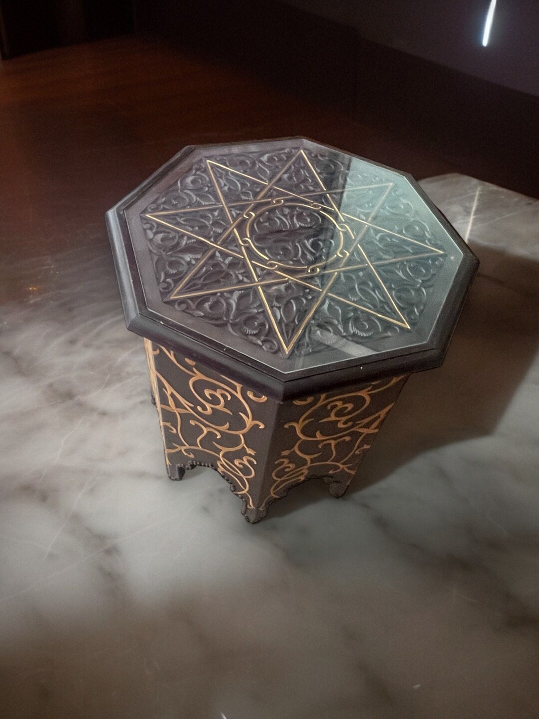 Wooden Side Table Hand Painted Tea Table Moroccan Coffee Table - Etsy