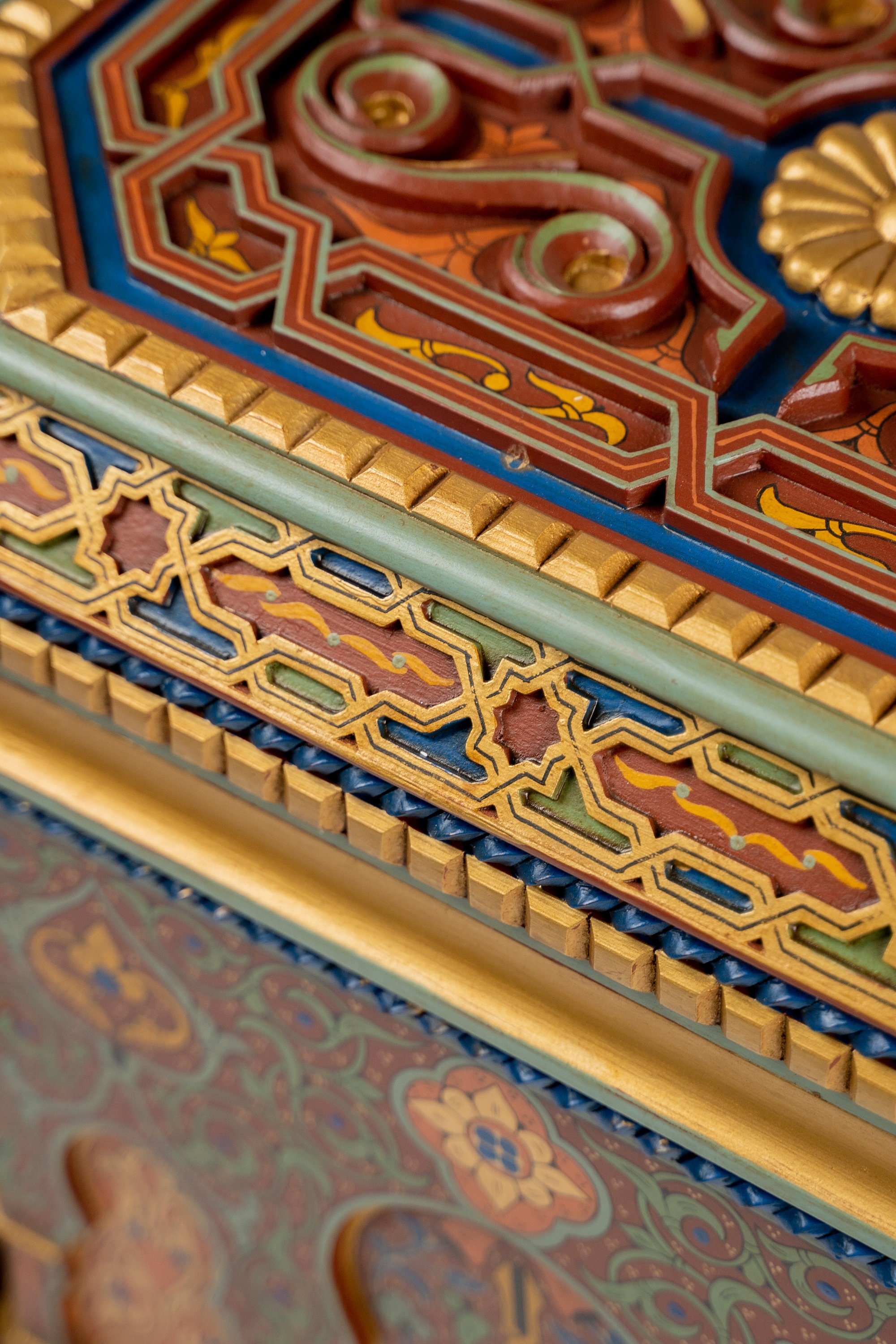 Hand-carved Moroccan Chest-hand Painted Chest-intricate Wood Carving ...