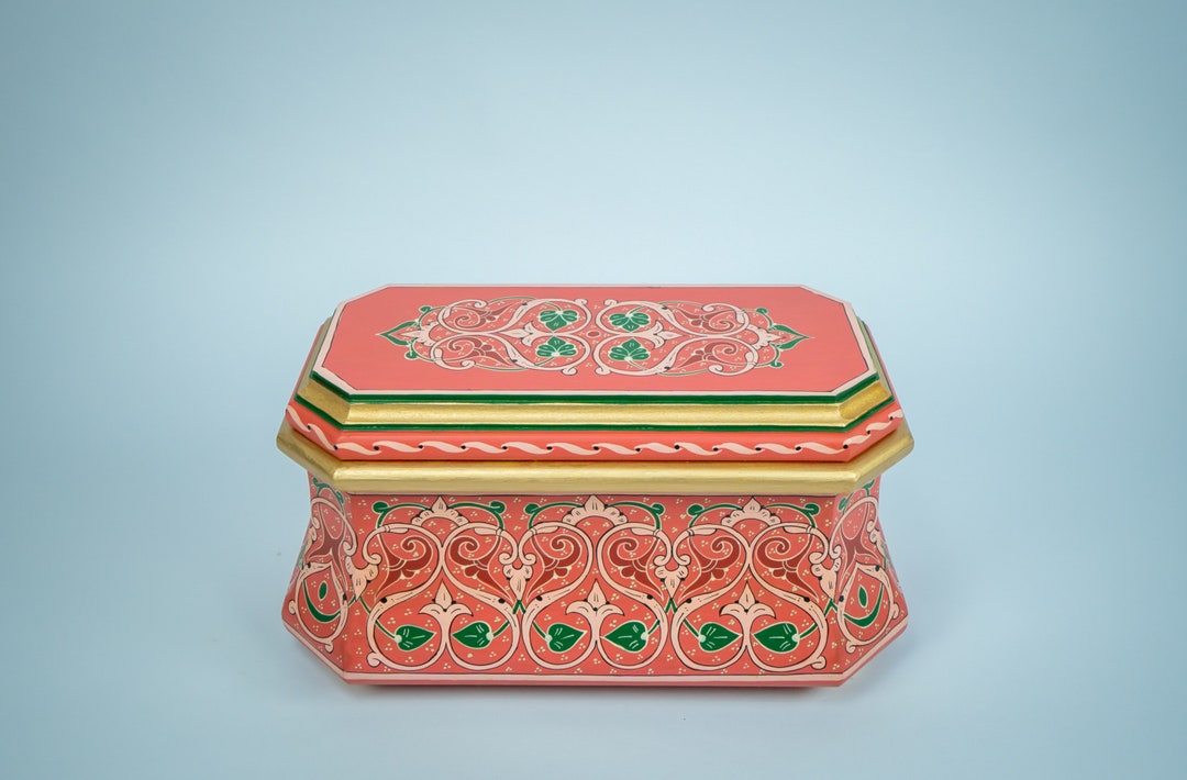 Moroccan Wooden Box- Hand Painted Chest- Arabic Wooden Chest - Etsy