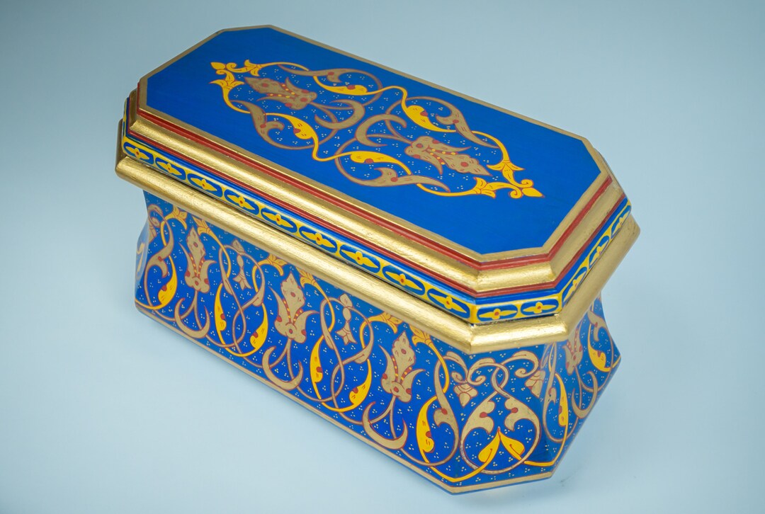 Moroccan Wooden Box- Hand Painted Chest- Arabic Wooden Chest - Etsy