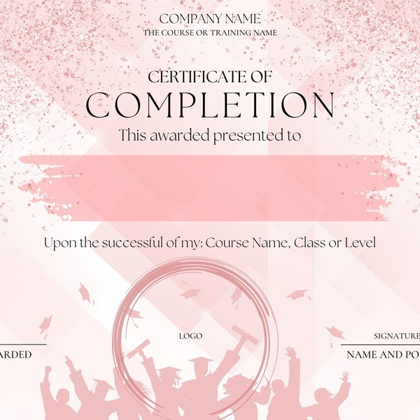 Certificate of Completion Hair Stylist Template - Etsy