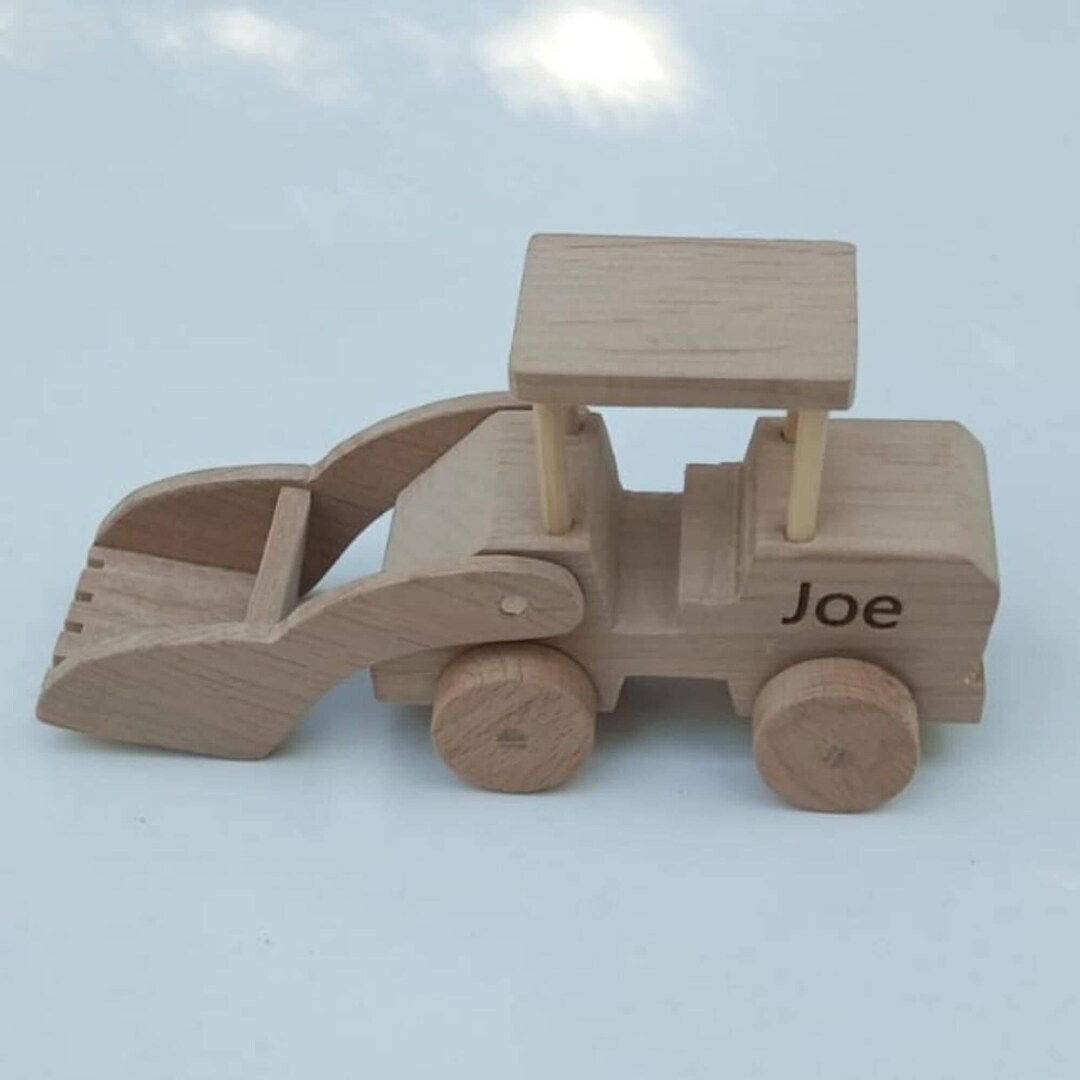 Personalized Backhoe Loader Toy, No Paint Wood Custom Toy, Ecological ...