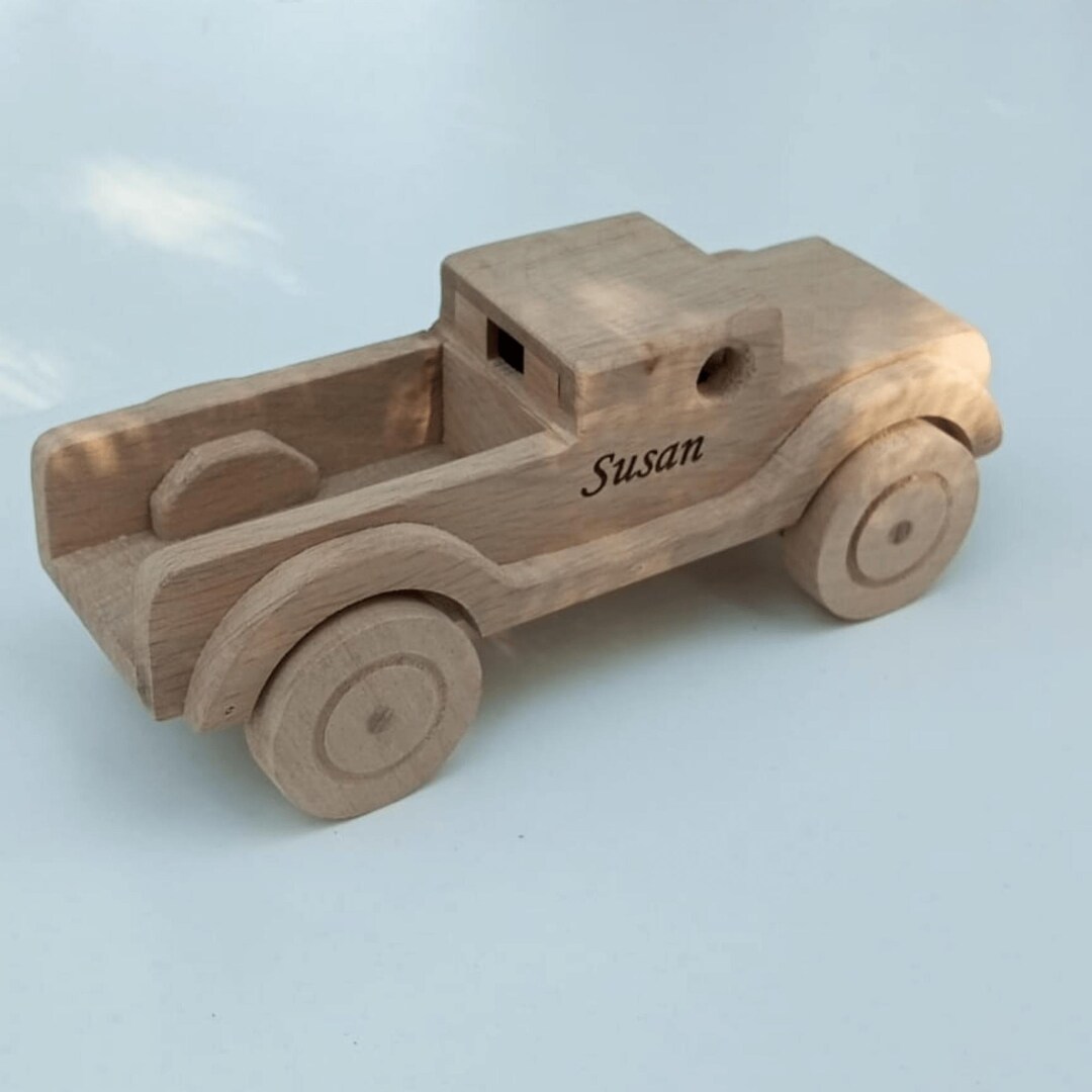 Personalized Wooden Pickup Truck Toy, Eco Friendly Unpainted Car - Etsy